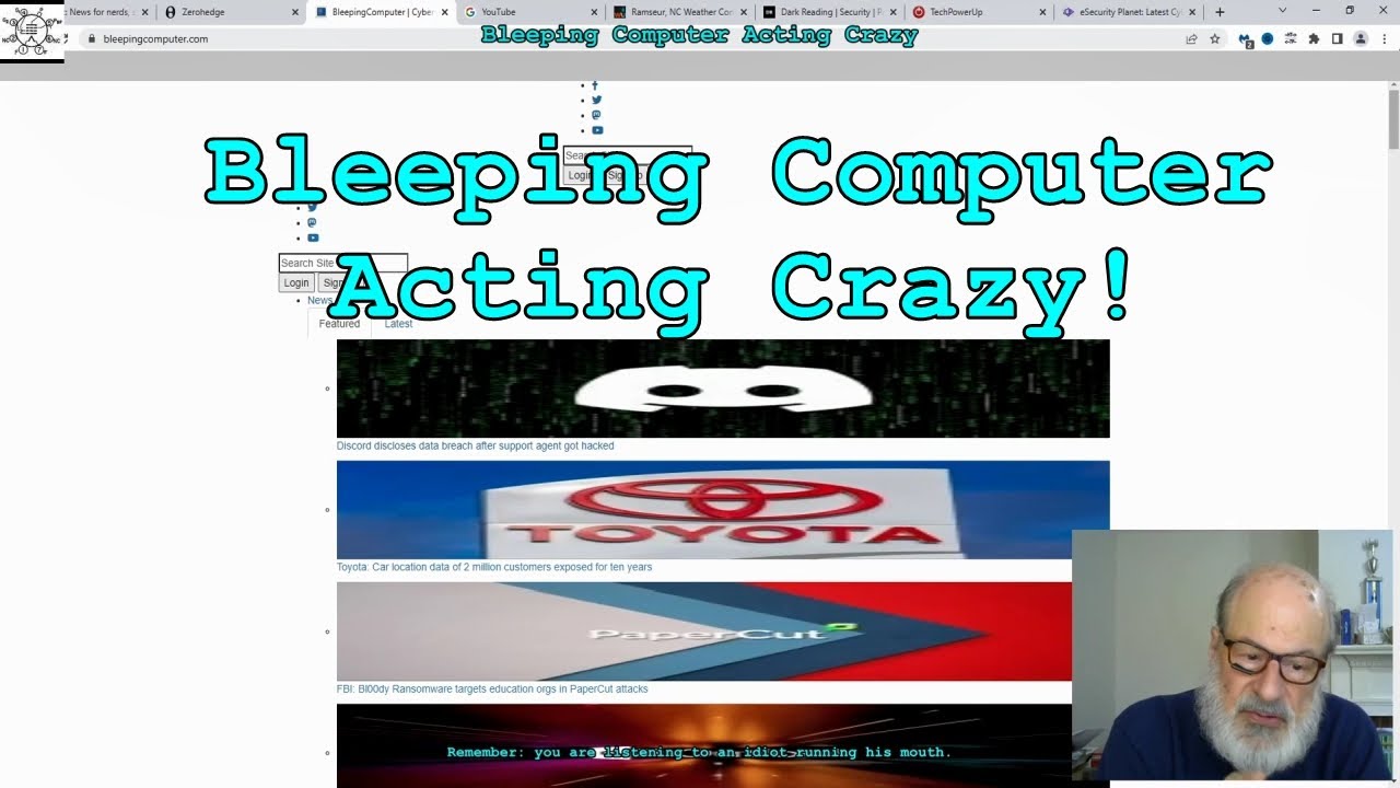 Bleeping Computer Acting Crazy! - YouTube
