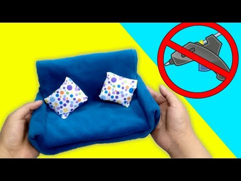 Barbie bebekler için bir kanepe nasıl yapılır | Sıcak tutkal tabancası olmadan