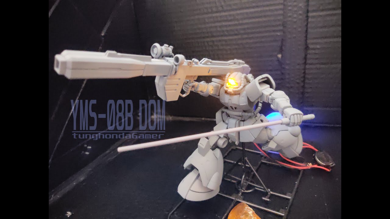 Bandai Gundam HG Dom Test Type LED mod - tunghondaGamer #1 - YouTube