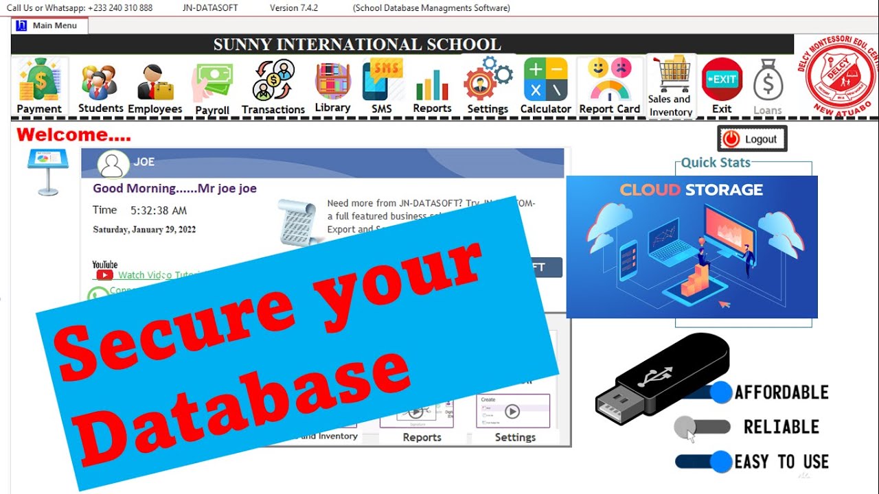 How to secure your JN-DATASOFT (Database) to avoid Data Loss - YouTube