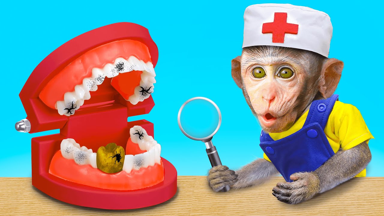 Baby Monkey Chu Chu go fishing And Eats Ice Cream So Yummy With Puppies ...