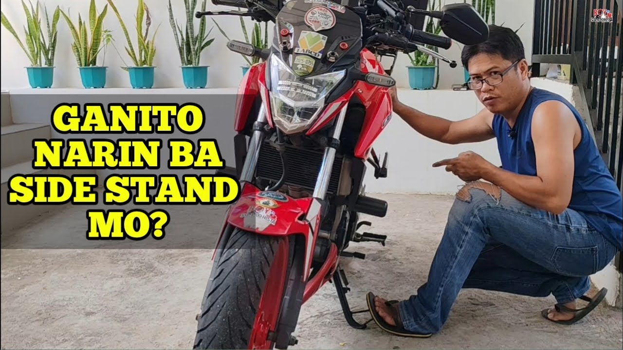 masyado nang tagilid pag nag side stand lalo na pag may topbox - YouTube