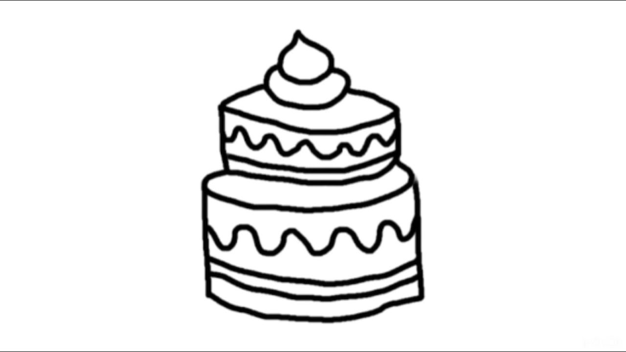 CARA MENGGAMBAR KUE - HOW TO DRAW A CAKE - YouTube