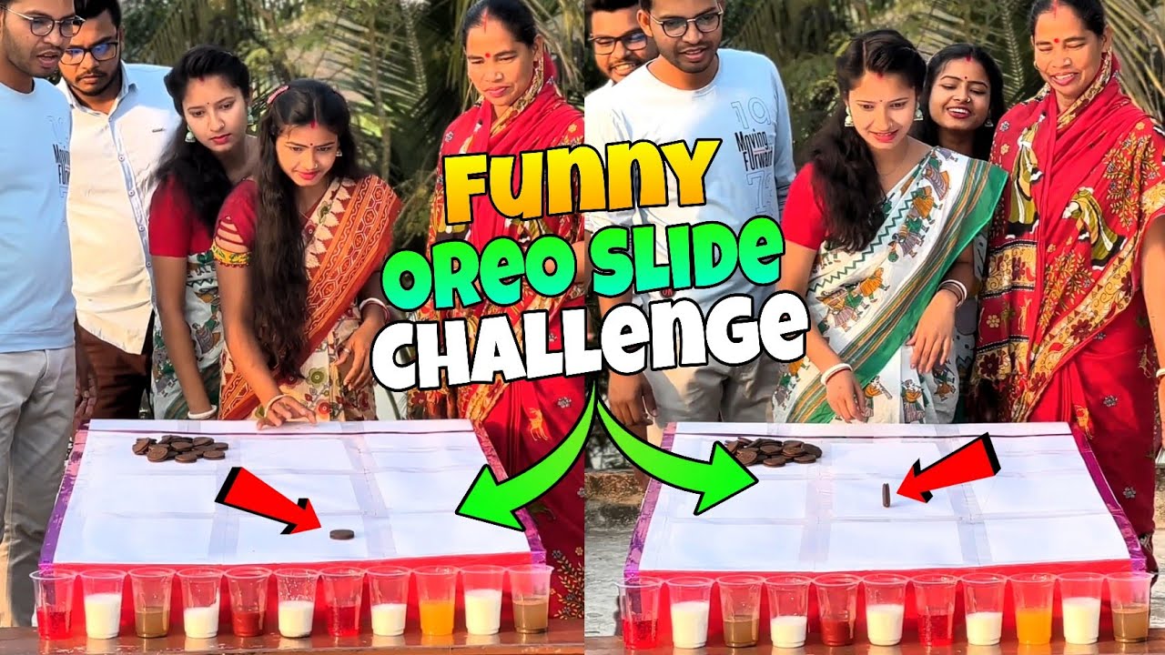 Oreo Slide Funny Challenge with Family - YouTube