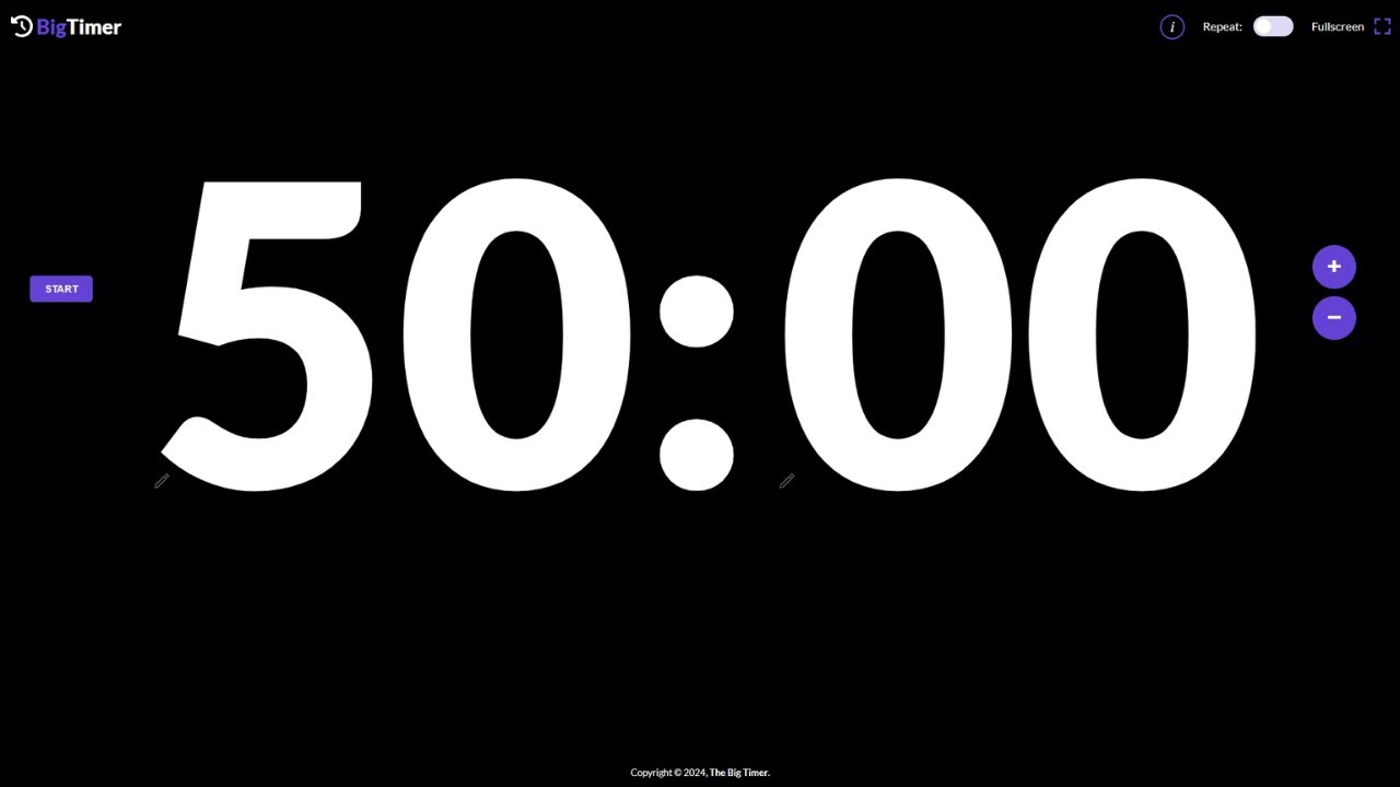 50 Minute Timer - Silent Countdown - YouTube