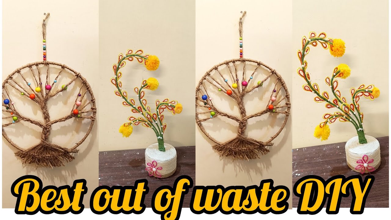 Best out of waste DIY! Wall hanging & table planter using waste ! DIY ...