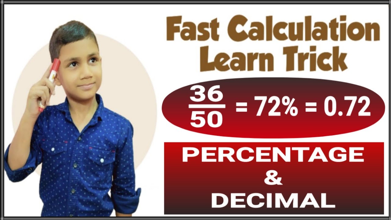 Percentage Trick | Calculate percentage and decimal in seconds ...