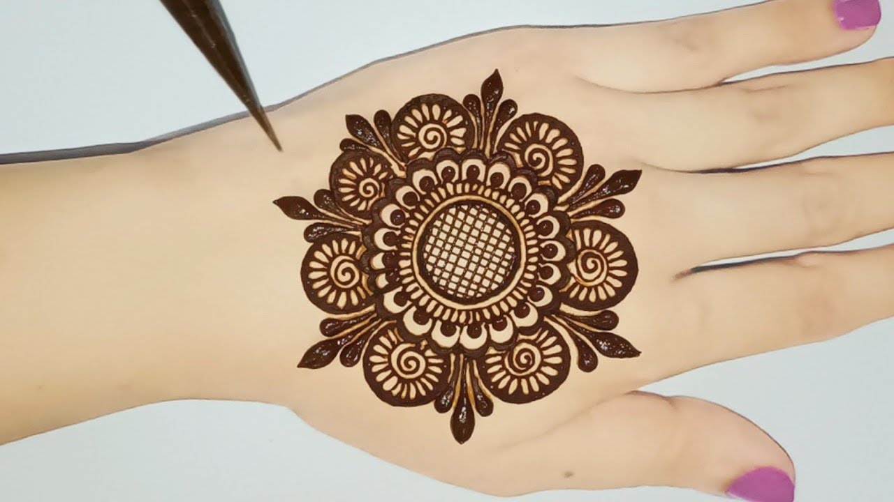 Easy gol tikki mehndi designs | Simple mehandi design | Mehandi ...