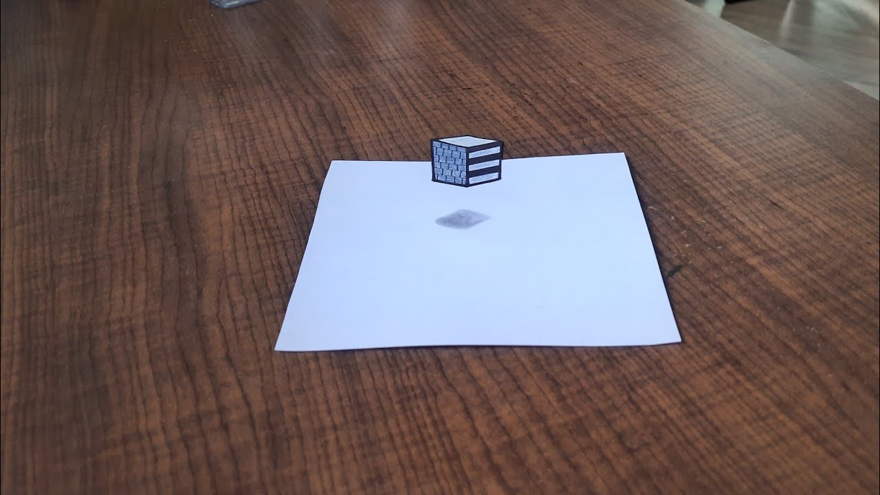 fun with squares- 09 #HowToDraw 3d floating cube #opticalillusion - YouTube