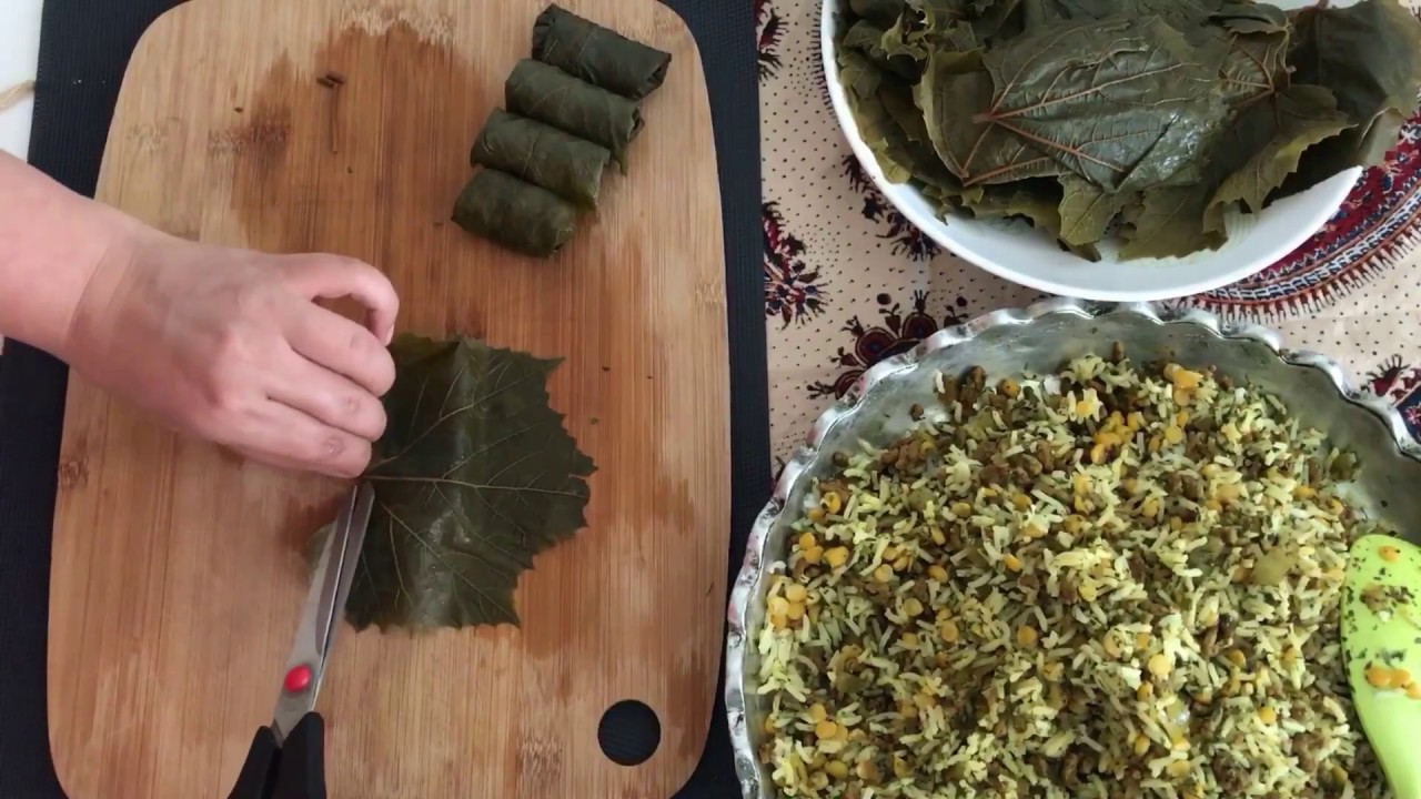 How to make Dolmeh Grape leaves (Iranian Dolmeh barg mo ) دلمه برگ مو ...