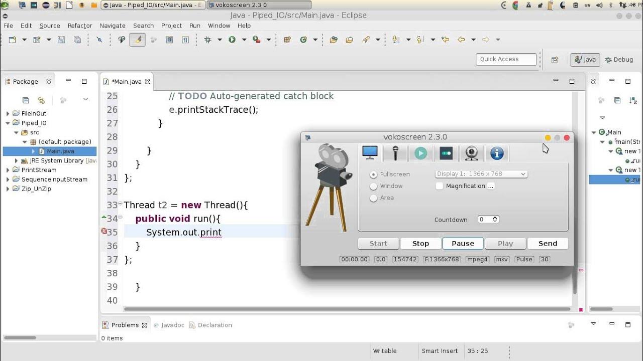 179 Java advanced IO Piped IO الادخال والاخراج - YouTube