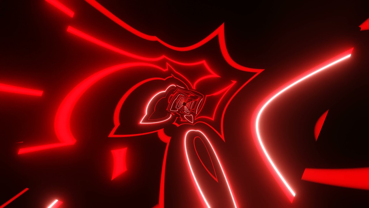 VJ LOOP NEON Red Yellow Tunnel Abstract Background Video Simple Lines ...