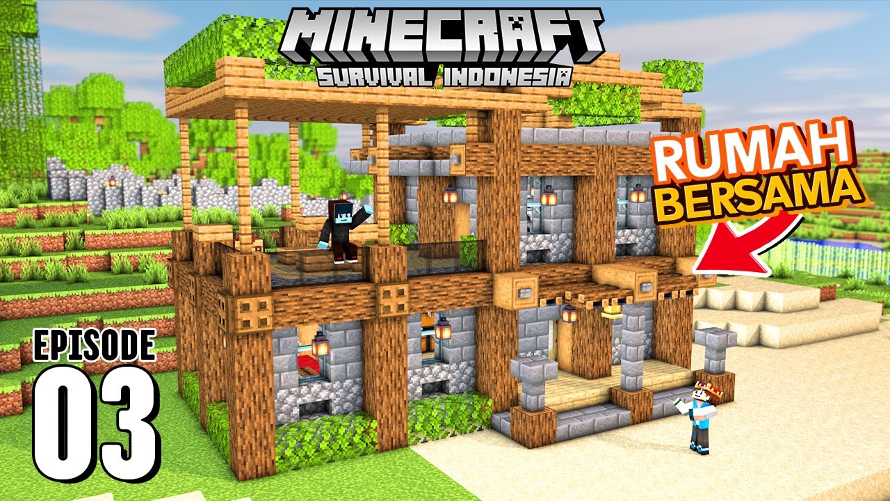 Membuat Rumah Pertama Bersama, Satu Kasur? 🤨 - Minecraft Survival ...
