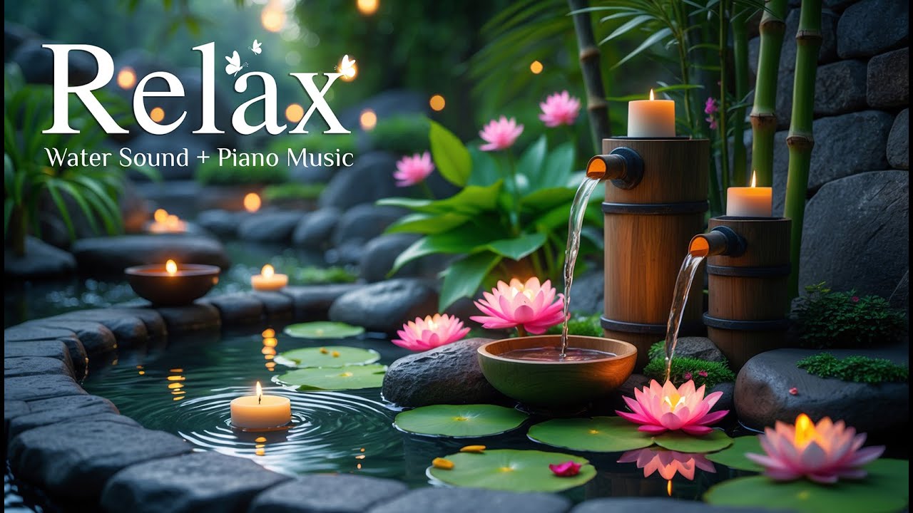 Soothing Music + Water Sounds 🍃 Relaxing Music for Insomnia Relief ...