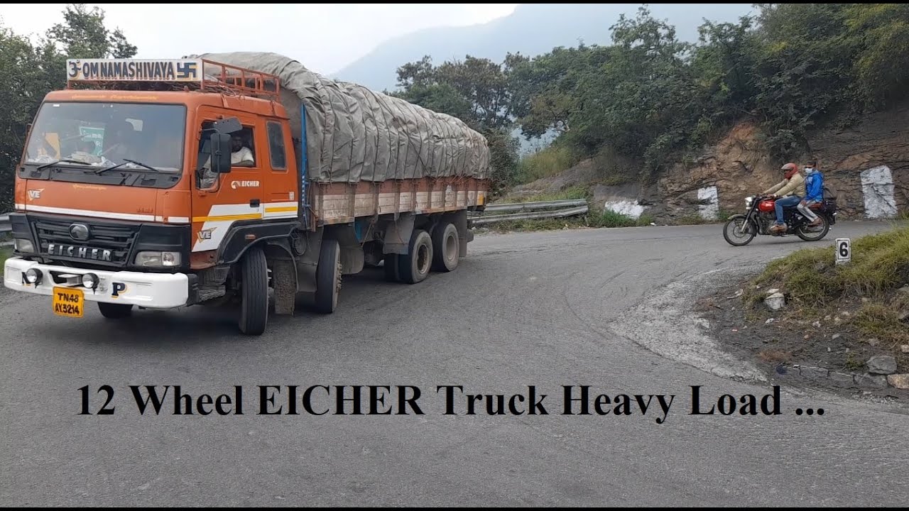 12 Wheel Eicher Truck with Heavy Load IN Hills Performance - YouTube