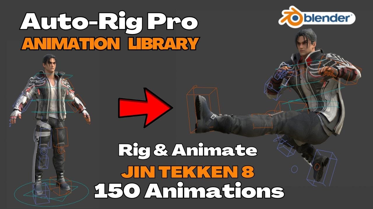 Auto Rig Pro : Animation Library | Rig & Animate JIN TEKKEN 8 3D MODEL ...