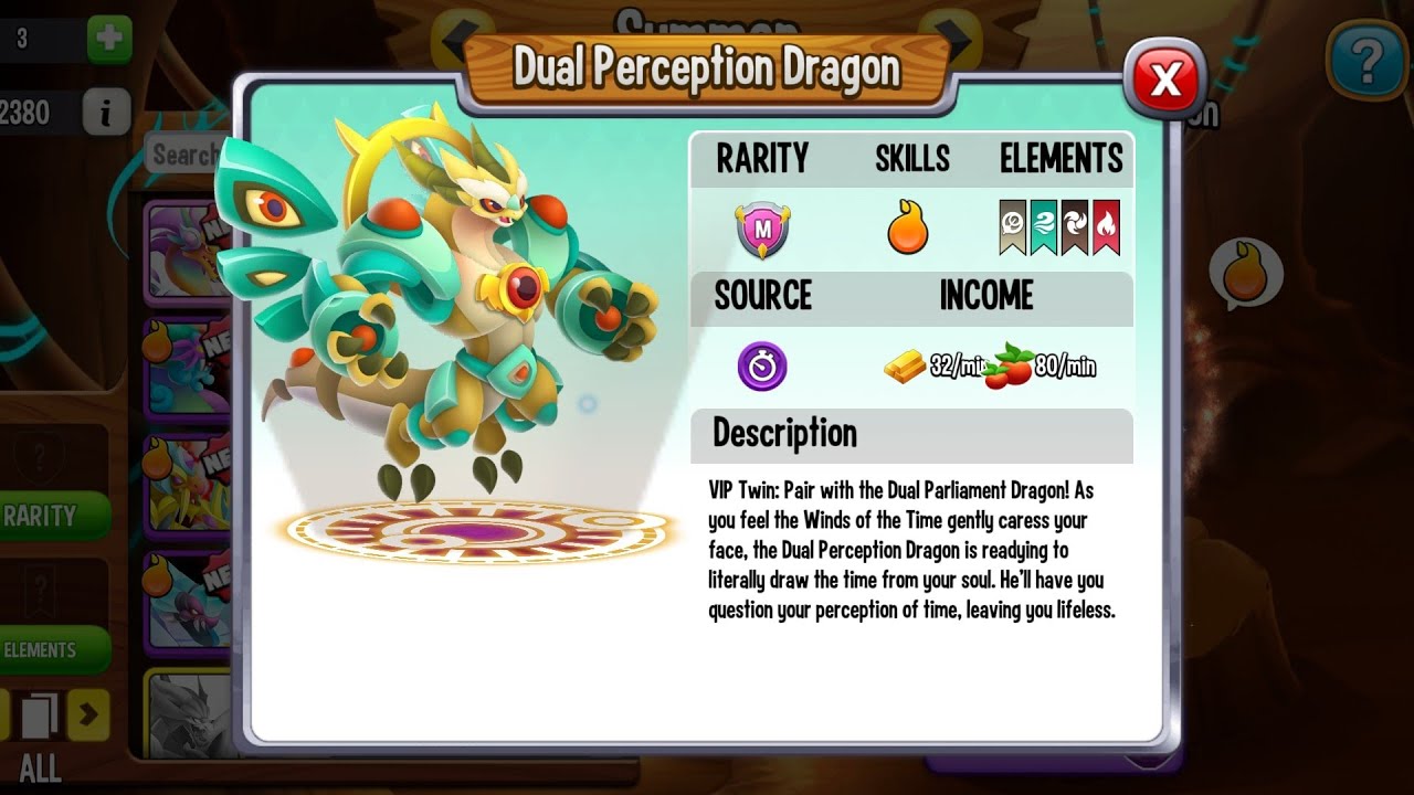 How to get dual perception DRAGON, in dragon city .....Use happy hour to summon best options to ...
