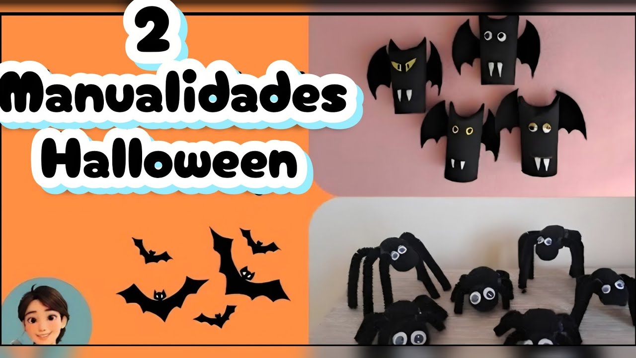 MANUALIDADES Halloween / ARAÑAS + MURCIÉLAGOS DIY | Spiders & bats ...