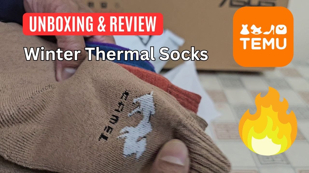 TEMU Winter Socks Review | Light Thermal Socks Unboxing & Testing ...