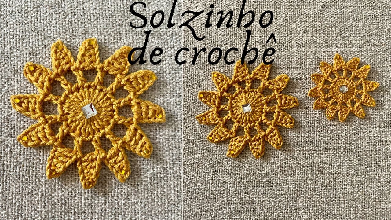 Sol em crochê - Flor em formato de sol - Muito linda #crochetutorial ...