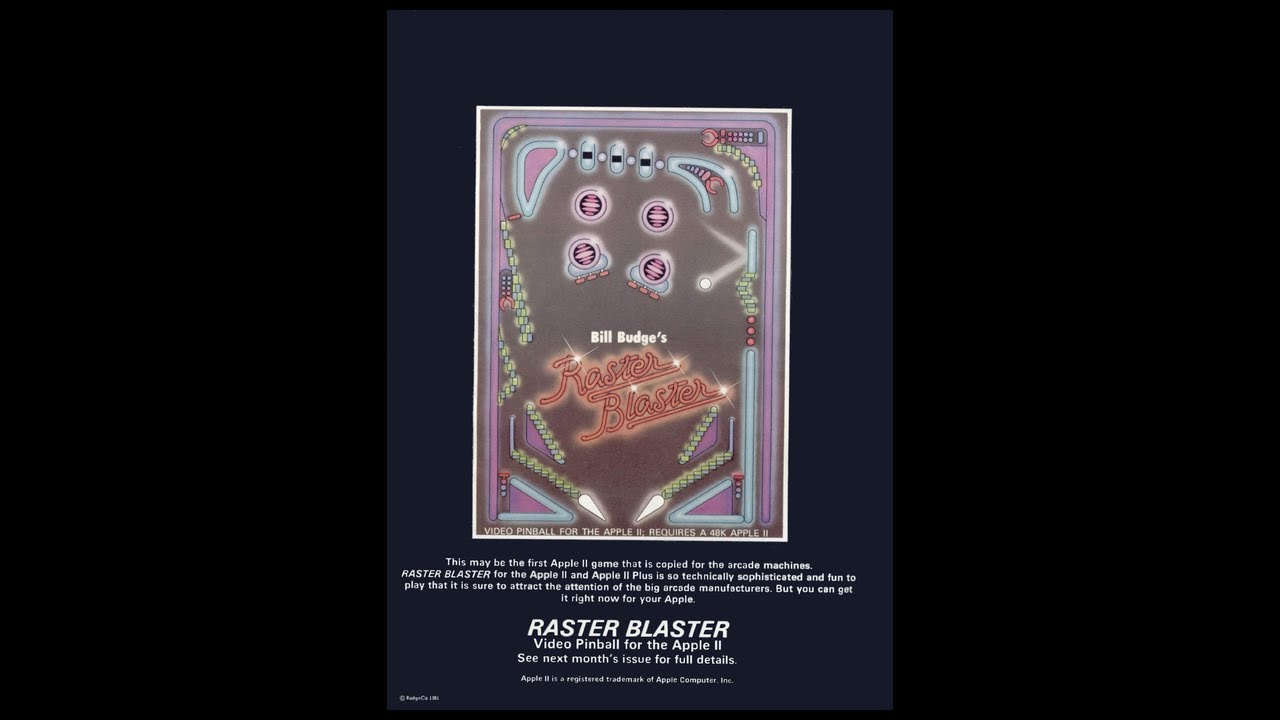 Raster Blaster (Apple II.USA.1981..Dev. Bill Budge. Pub. BudgeCo) - YouTube