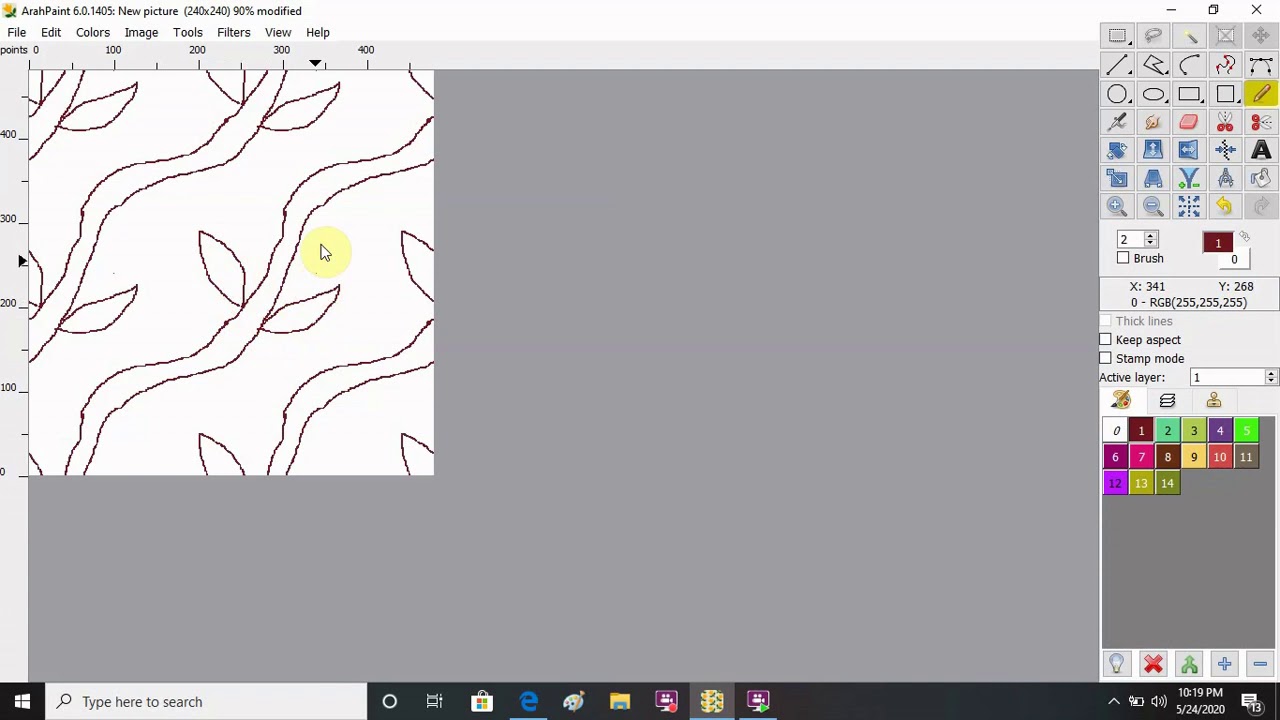 Drawing all over repeating design using Arahpaint - YouTube