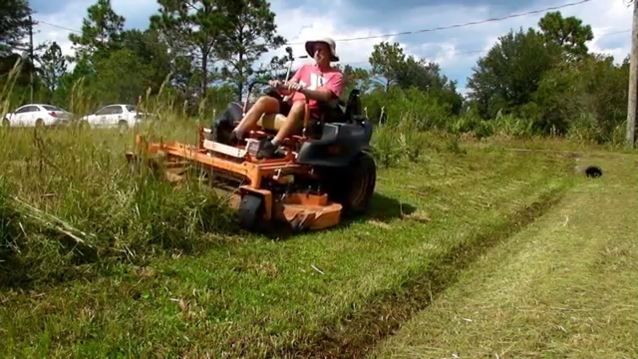 Real time mowing 4 - Mowing in a ditch - YouTube
