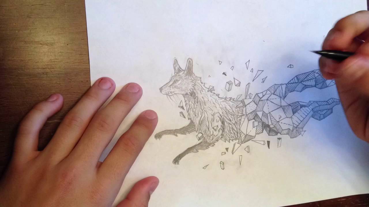 Geometric Fox Sketch - YouTube