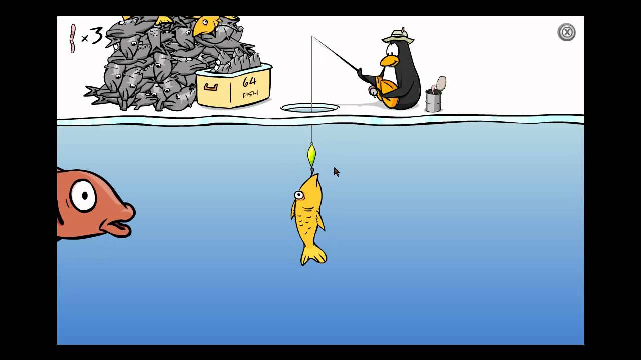 Club Penguin - Getting maximum coins in Ice Fishing? - YouTube