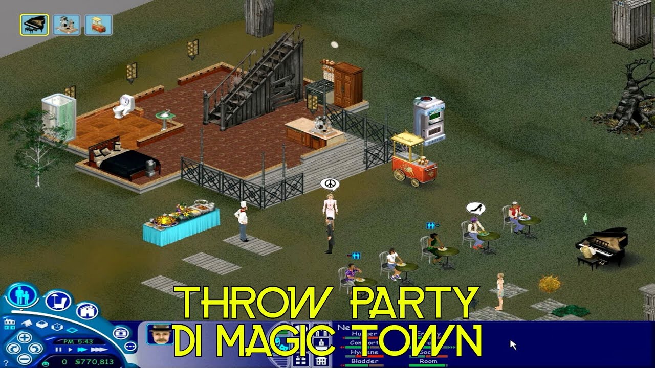 Throw Party in Magic Town - Sims 1 - YouTube