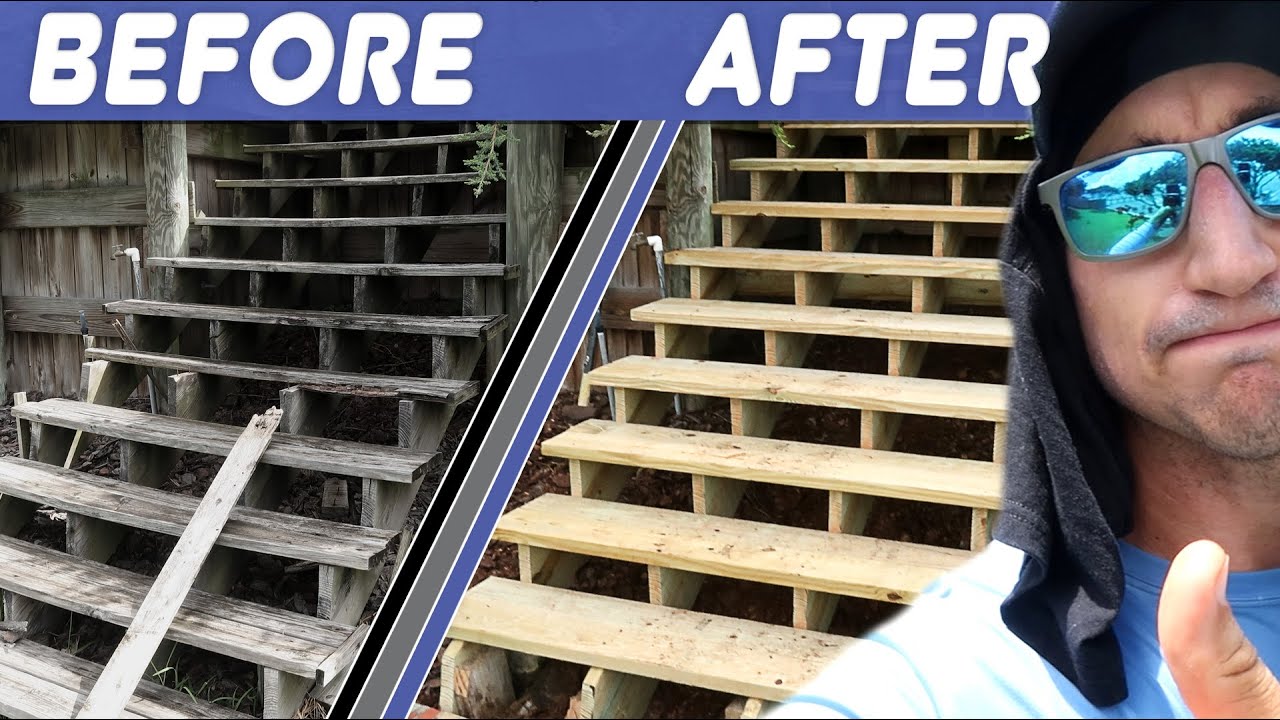 How to replace an old set of stairs the easy way - YouTube