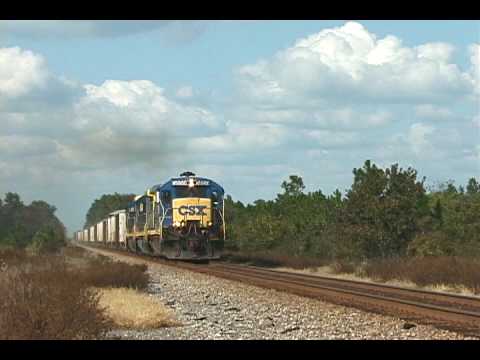 CSX B36-7 #5859 leads CSX A723 at Brownsand, Georgia - 10/2/02 - YouTube