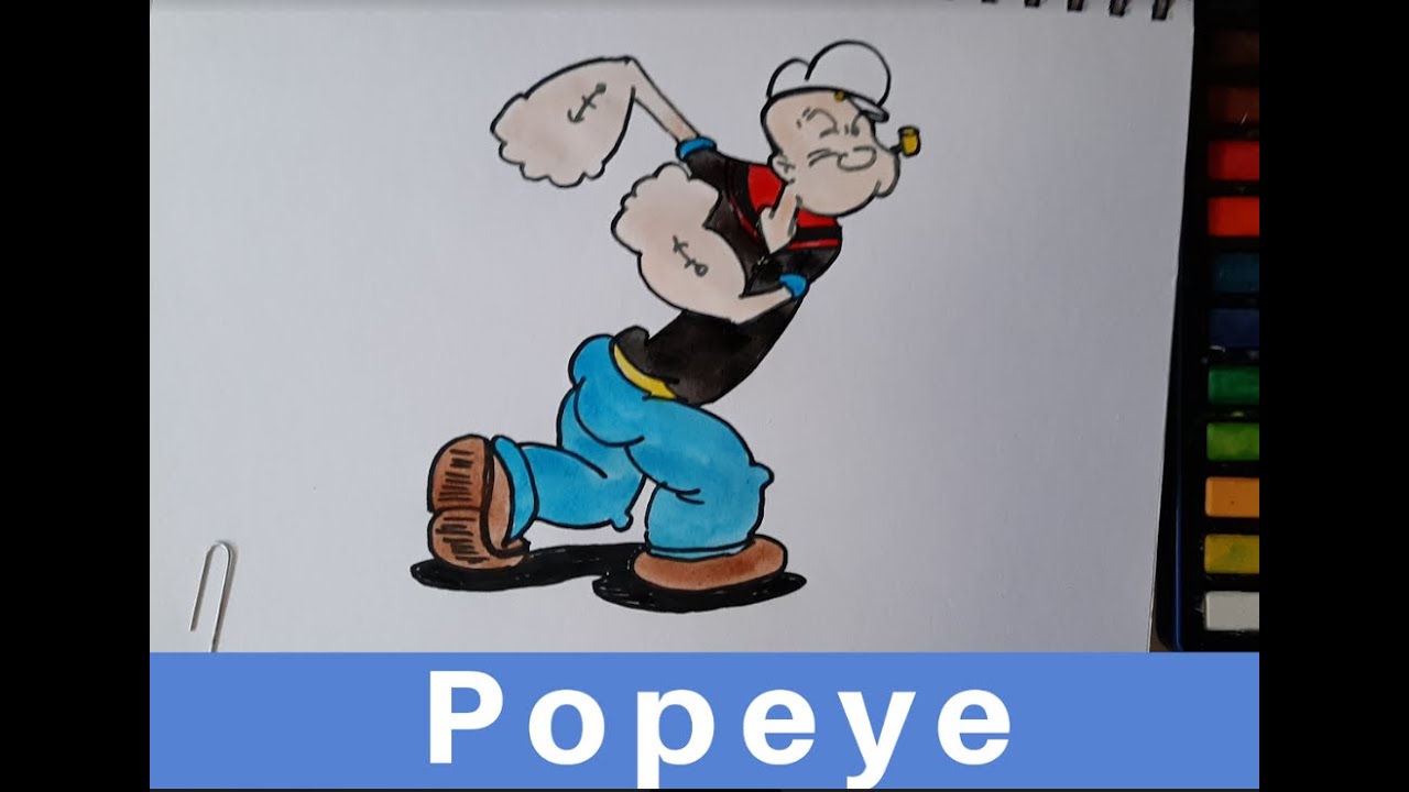Popeye, how to draw Popeye - YouTube