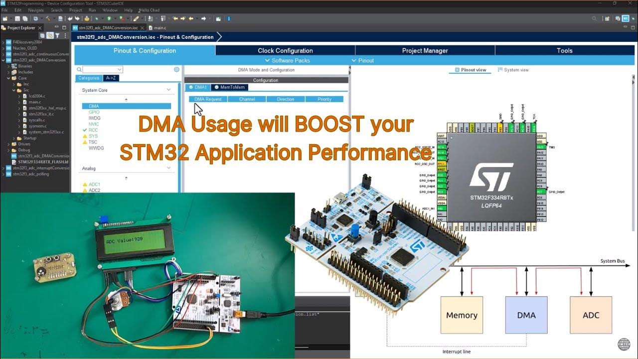 11. How to configure stm32 adc using DMA Conversion - stm32 Coding 4 Everyone - YouTube