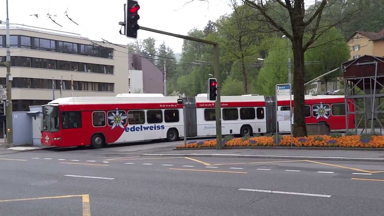 VBL Lucerne double articulated trolleybus 233 Maihof - YouTube