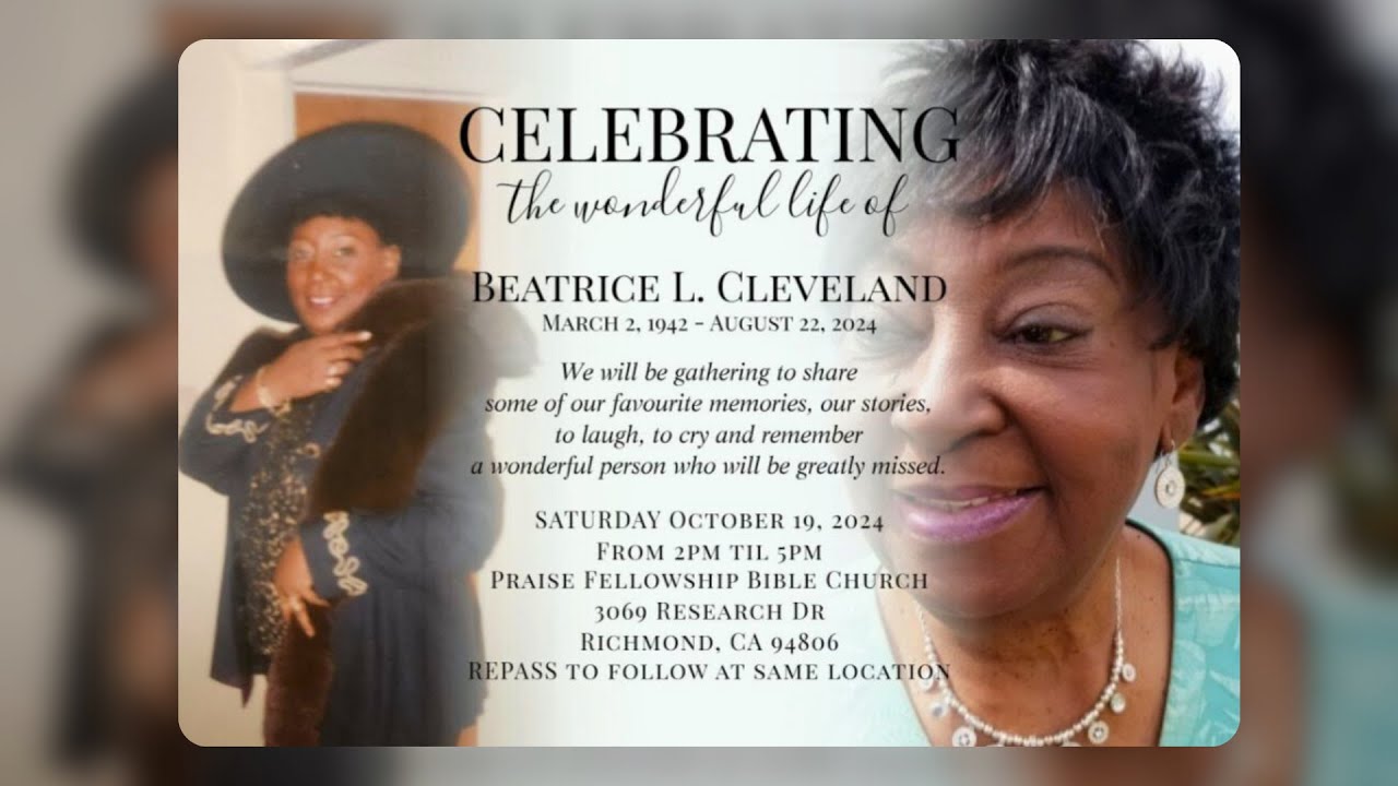 Celebrating The Wonderful Life Of Beatrice L Cleveland - YouTube