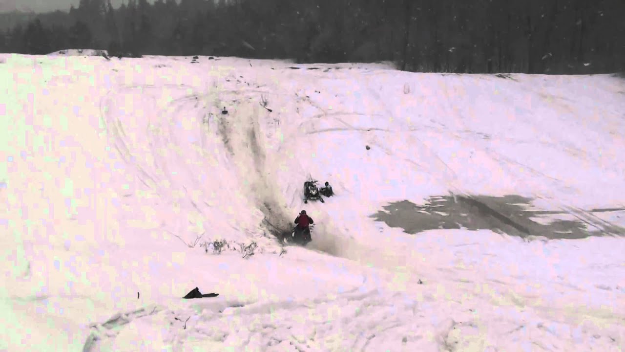 Polaris iqr Snowmobile step up jump in HD - YouTube