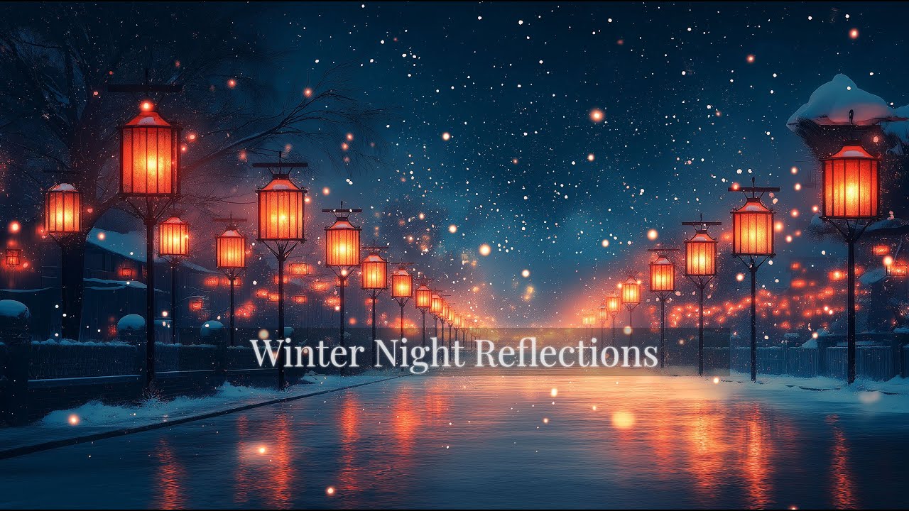 Winter Night Reflections | Snowy Night Chill Music + Free 18 HD Images ...