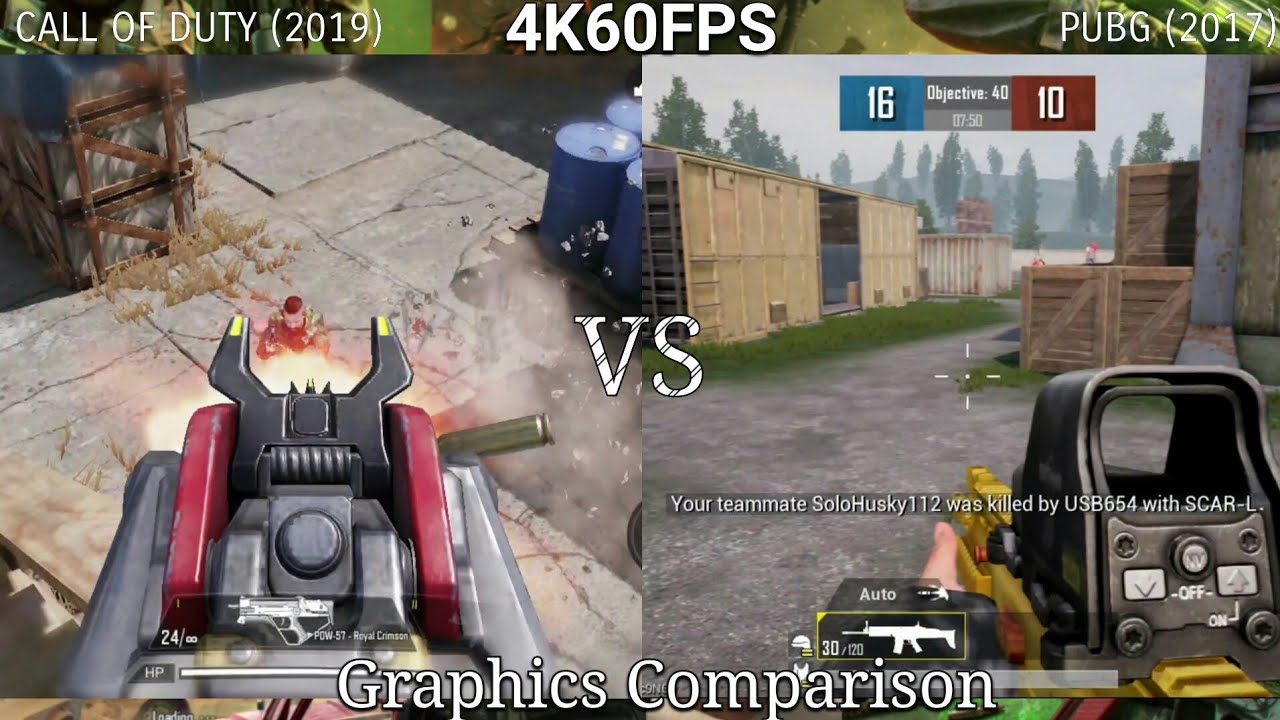 CALL OF DUTY MOBILE VS PUBG MOBILE : Complete Graphics Comparison (F.P ...