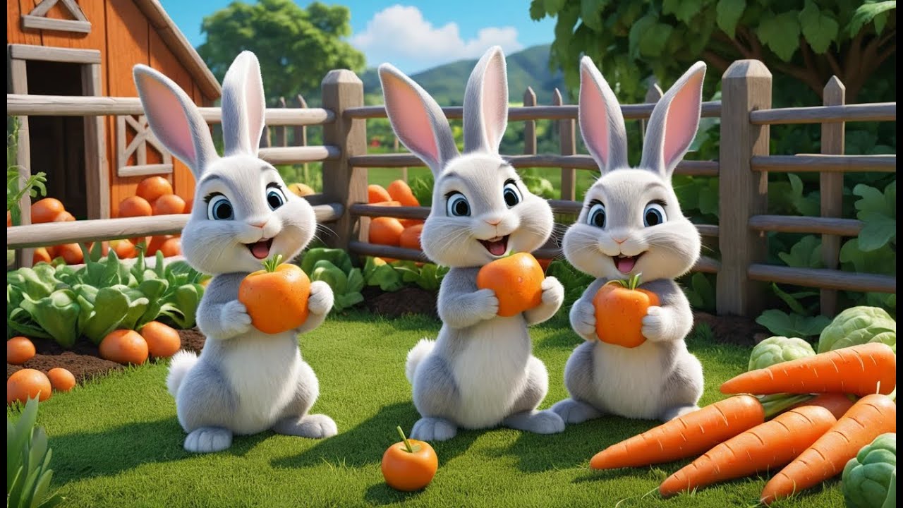 Five Little Bunnies Jumping on the Ground | Fun Bunny Counting Song ...