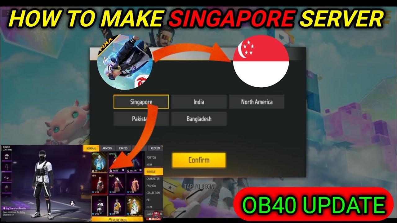 HOW TO MAKE SINGAPORE SERVER ID IN FF 😱⚡🇸🇬||FREE FIRE SINGAPORE SERVER ...