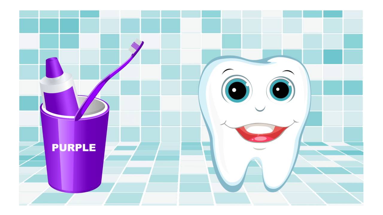 DibusYmas Teeth brush video Learn colors in English for kids - YouTube