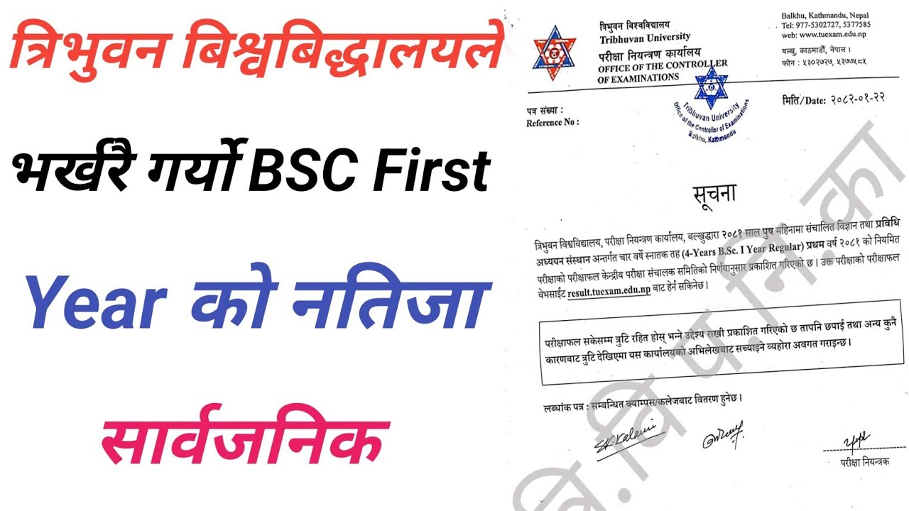 BSC 1st Year 2081 Result Has Been Published || Result Marksheet सहित ...