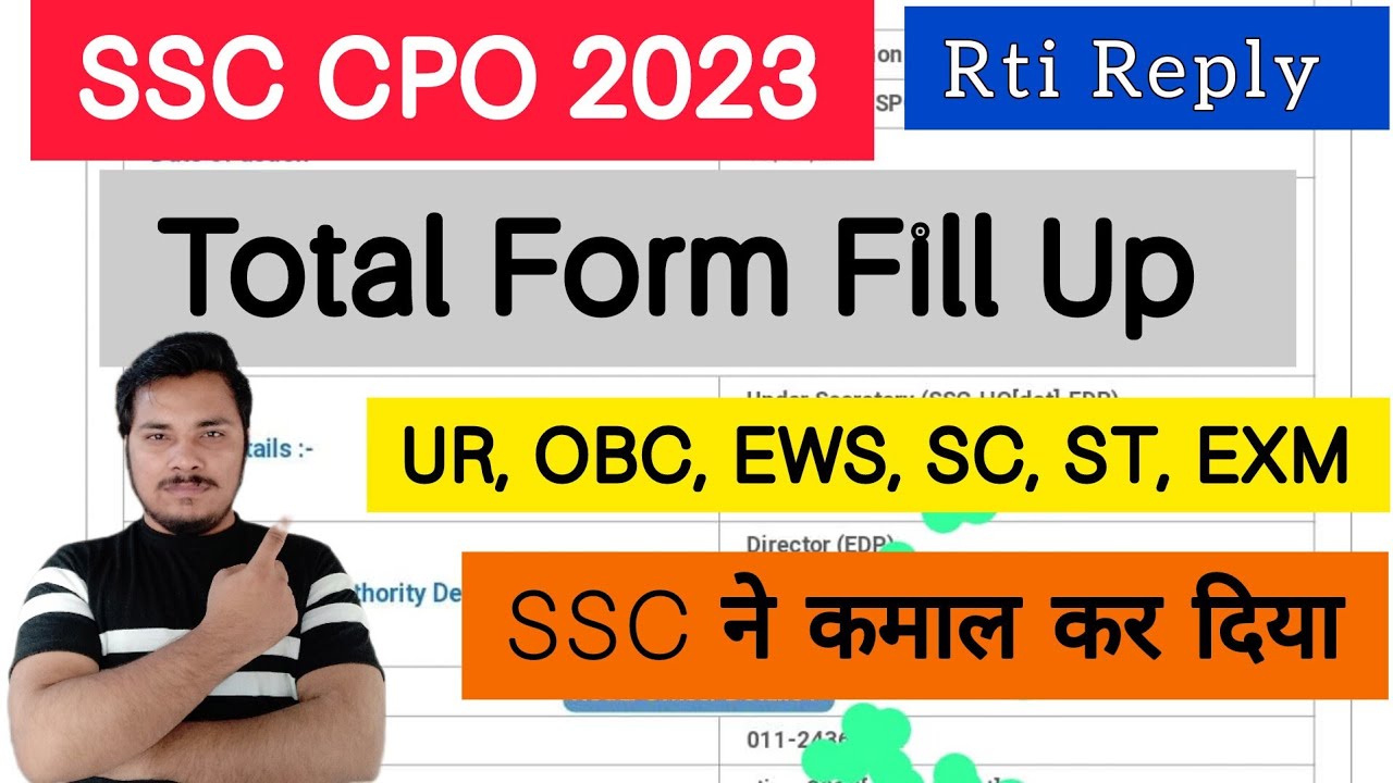 SSC Cpo Total Form Fill Up 2023 | SSC Cpo Total Form Fill Category Wise ...