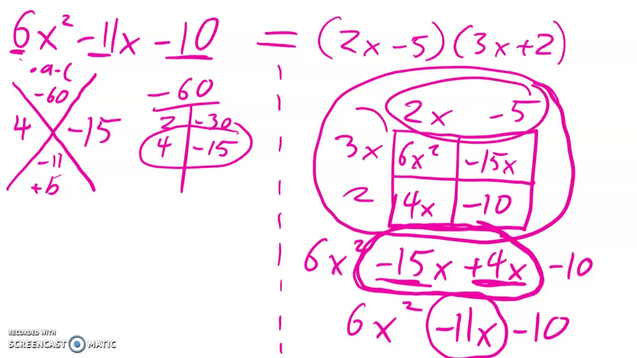Factoring trinomials with a quadratic coefficient - YouTube