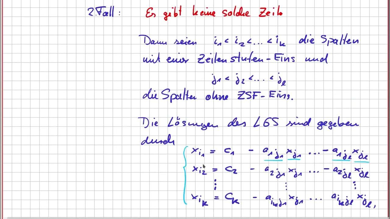 Lineare Algebra - LGS - Lösung ablesen nach Gaußschem Algorithmus #LA05-07 - YouTube