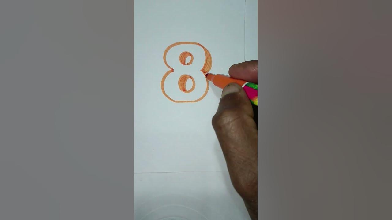 How To Draw 3d Numbers of 8 | Learn To Write In 3d 8 | Trick Art On ...