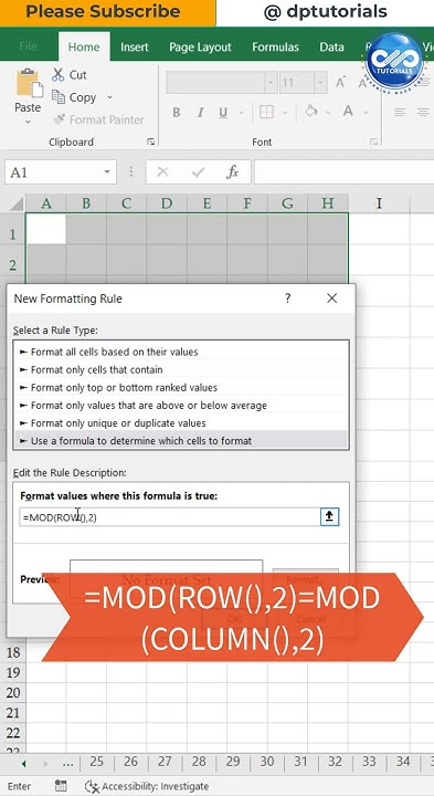 #ExcelShort 55 - Trick To Create ChessBoard In Excel - YouTube