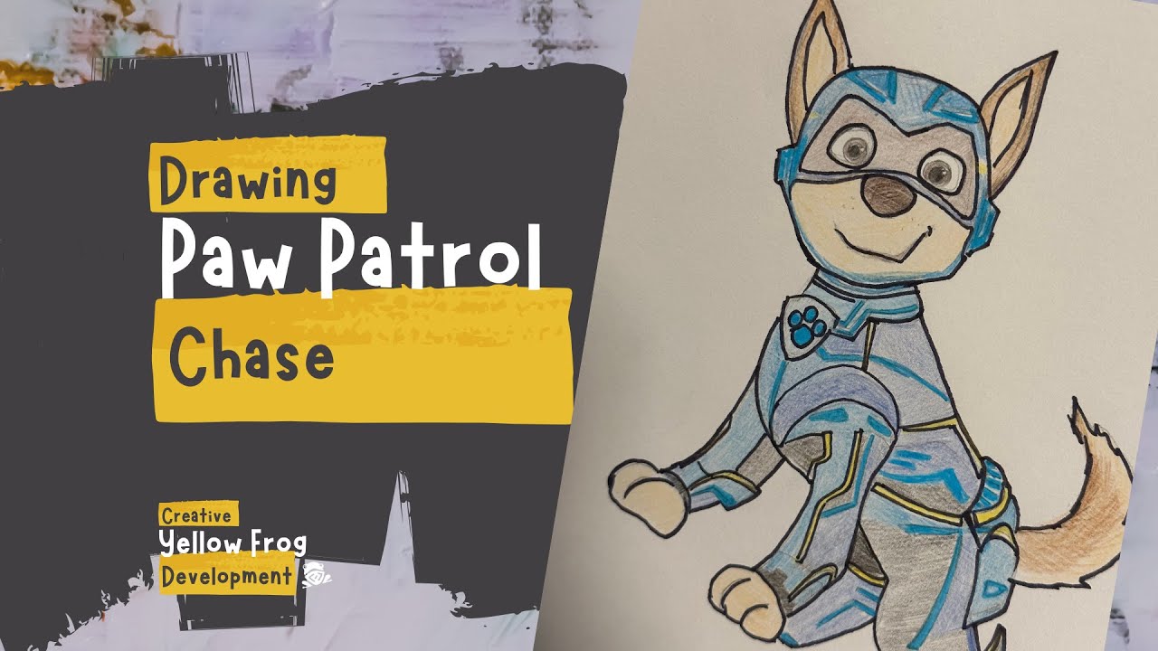 Drawing Paw Patrol Mighty Pups Chase | How to draw Paw Patrol ...