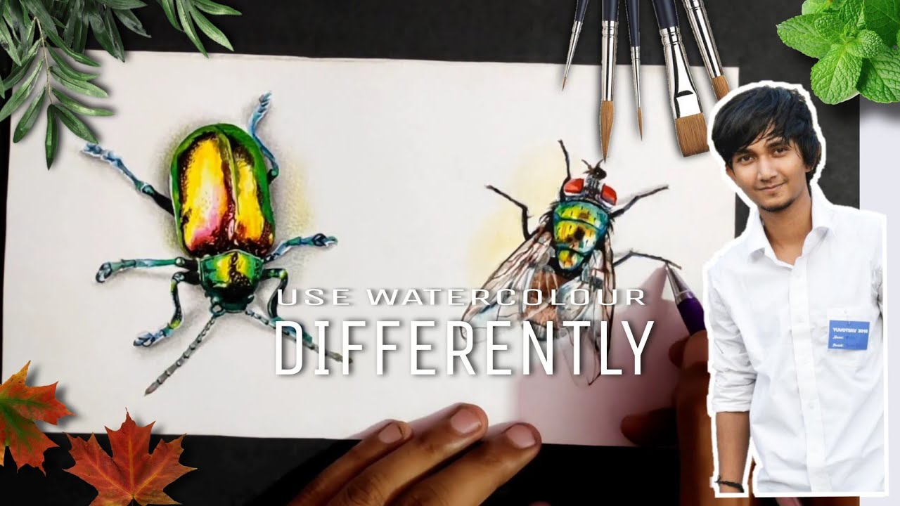 HOW TO PAINT beautiful insect in realistic way || watercolour ...